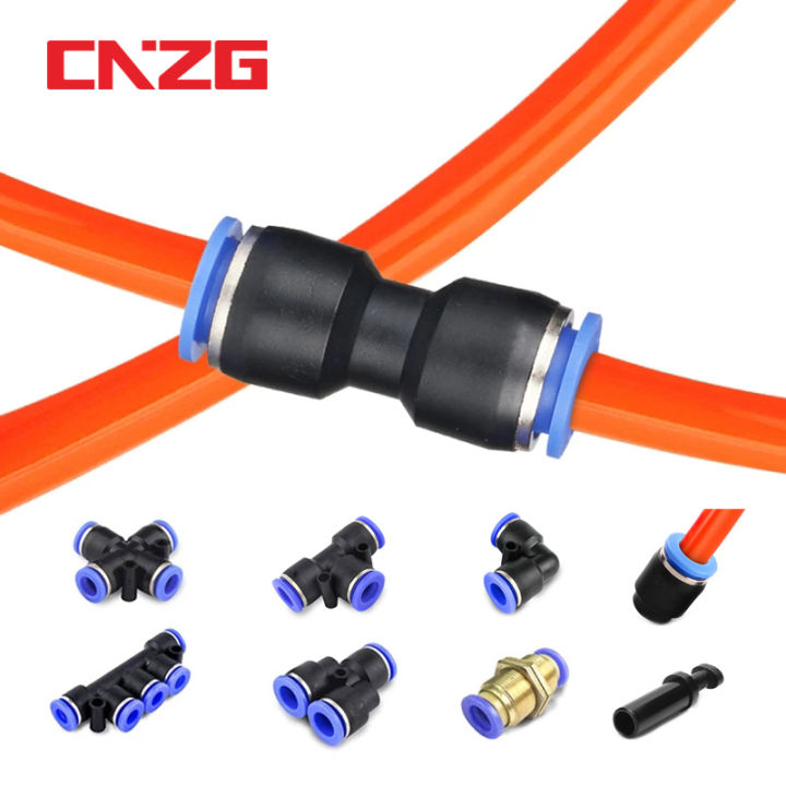 Pneumatic Fitting Pipe Air Connector Tube Quick Release Fittings Water Push In Hose Plastic 4/6 ...