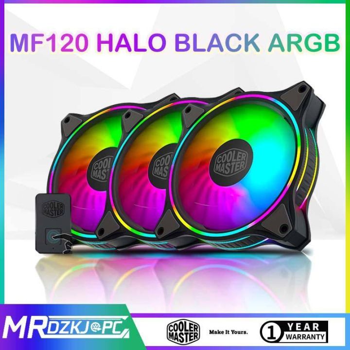 Cooler Master MF120 Halo ARGB PC Case CPU Fan 120mm Black / 3 IN 1 KIT ...