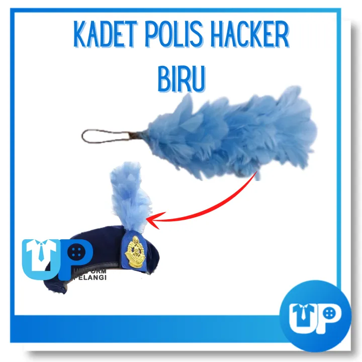 Hacker Hackle Beret Burung Biru Bulu Topi Sekolah Kadet Polis | Lazada