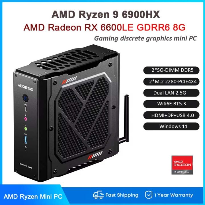 AOOSTAR GODX คอมพิวเตอร์ขนาดเล็ก AMD Ryzen 9 6900HX 6600LE DDR5 Gpu ...