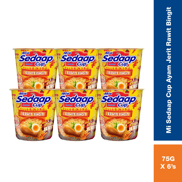 Mi Sedaap Cup Ayam Jerit Instant Noodle 75g x 6 Combo Pack | Lazada