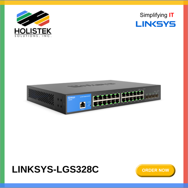 Linksys LGS328C 24-Port Managed Gigabit Ethernet Switch with 4 10G SFP+ ...