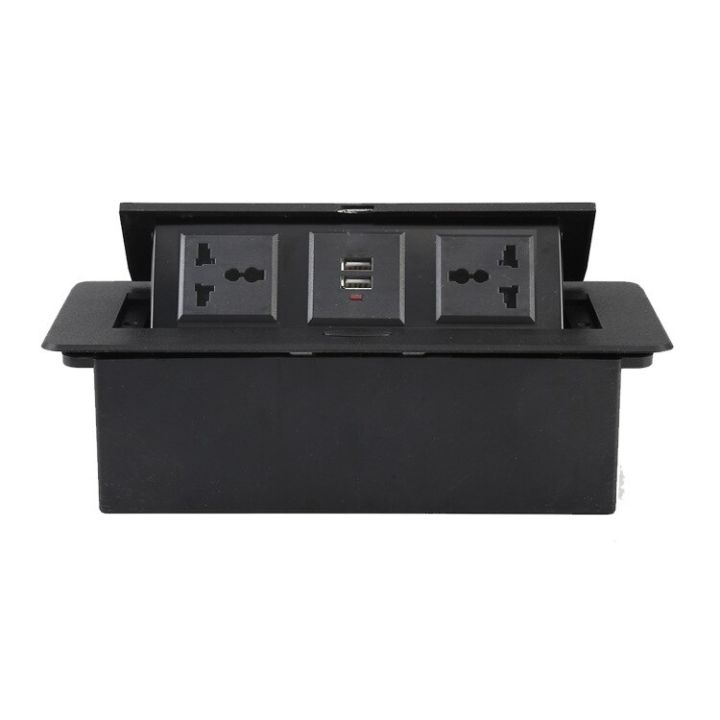 Desktop Sockets Pop Up Table 2 Outlets 2 Usb 13a Au Uk Us Eu Aluminum Alloy Cover 220v For