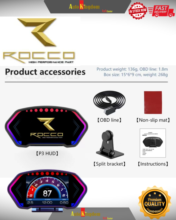 2024🔥ROCCO🔥OBD2 Meter GPS+OBD Gauge P3 OBD Scanner For Honda Toyota ...