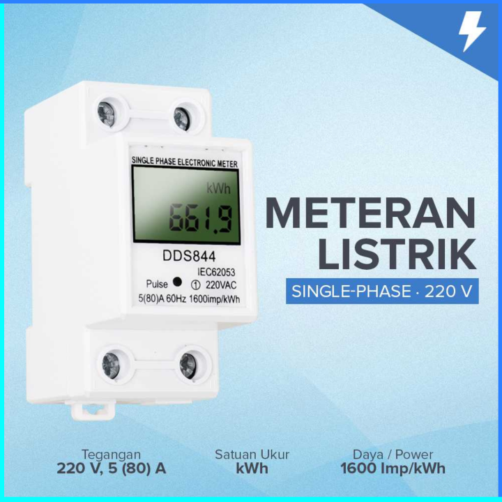 COD DIANQI Meteran Listrik Digital Din Rail kWh Meter Single-Phase 220 ...