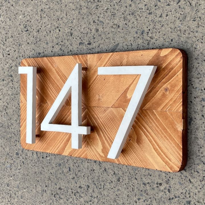 15 cm Big White House Number Floating Sign Modern Door Numbers Signage ...