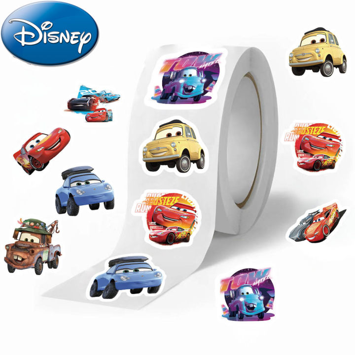 500pcs/roll Disney Cars Anime Lightning Mcqueen Stickers Cartoon ...