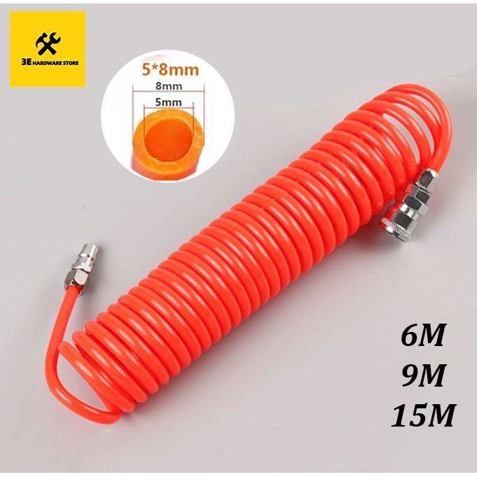 6M/9M/15M Polyurethane PU Air Compressor Hose Tube 8*5mm with connector for Compressor Air Tool ...