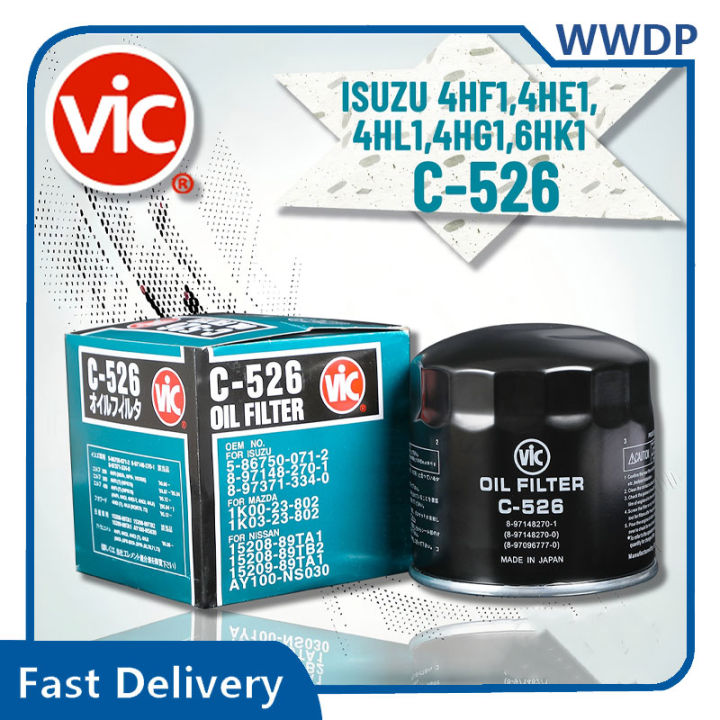 VIC C-526 OIL FILTER FOR ISUZU ELF, 4HF1, 4HE1, 4HL1, 6HK1 / C526 | Lazada PH