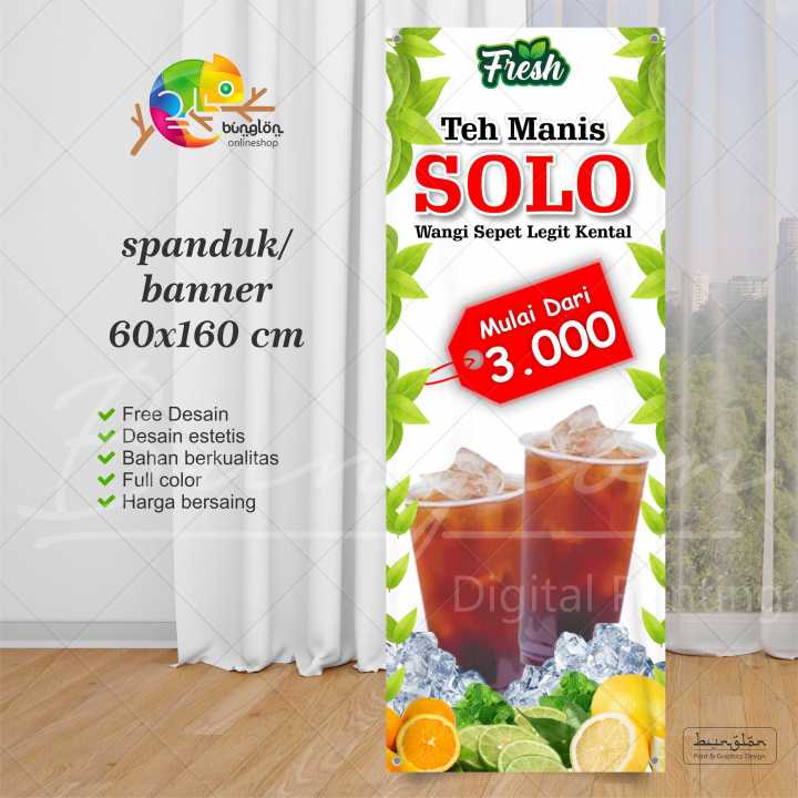 Spanduk Banner Es Teh Manis Solo Fresh Custom | Lazada Indonesia