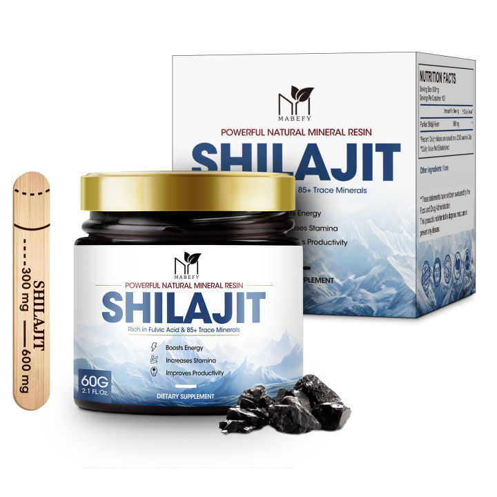 Shilajit Pure Himalayan Organic Shilajit Resin 600mg with 85+ Trace Minerals & Fulvic Acid for ...