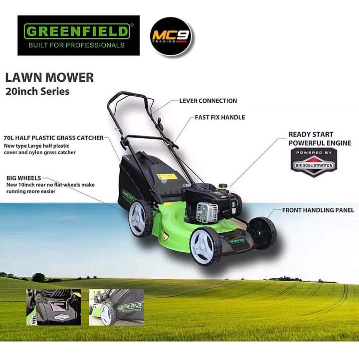 GREENFIELD Lawn Mower 20” GLMP20P (Briggs & Stratton Engine 500E ...