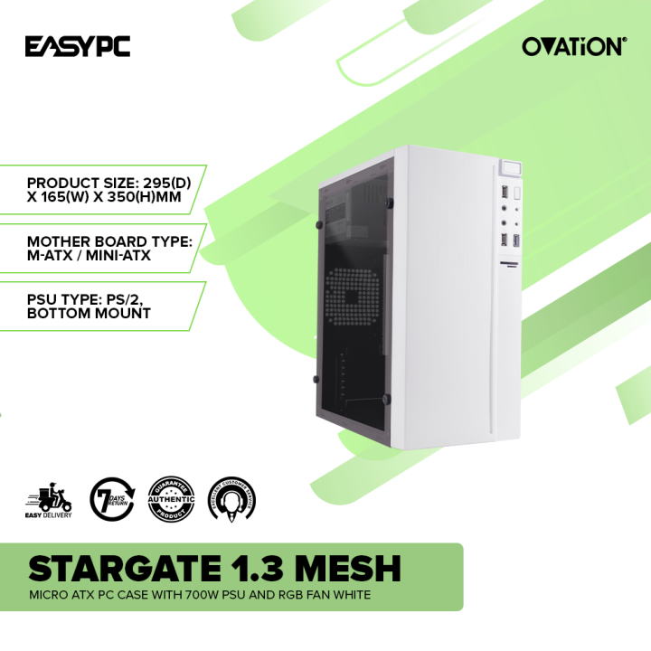 EasyPC | Ovation Stargate Clear 1.1 / 1.3 Mesh Micro ATX PC Case with ...