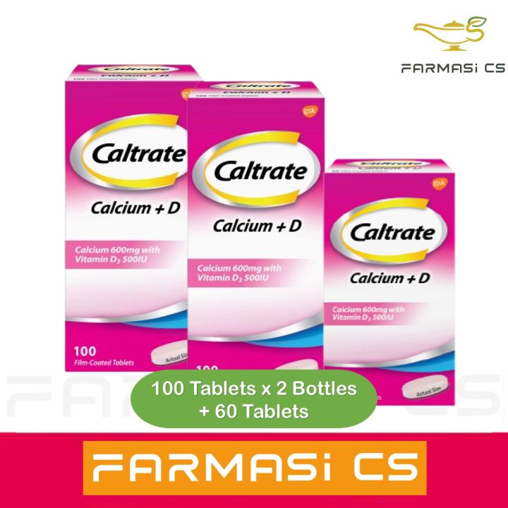 Caltrate Calcium D 600mg With Vitamin D 100 Tablets X 2 Bottles Exp