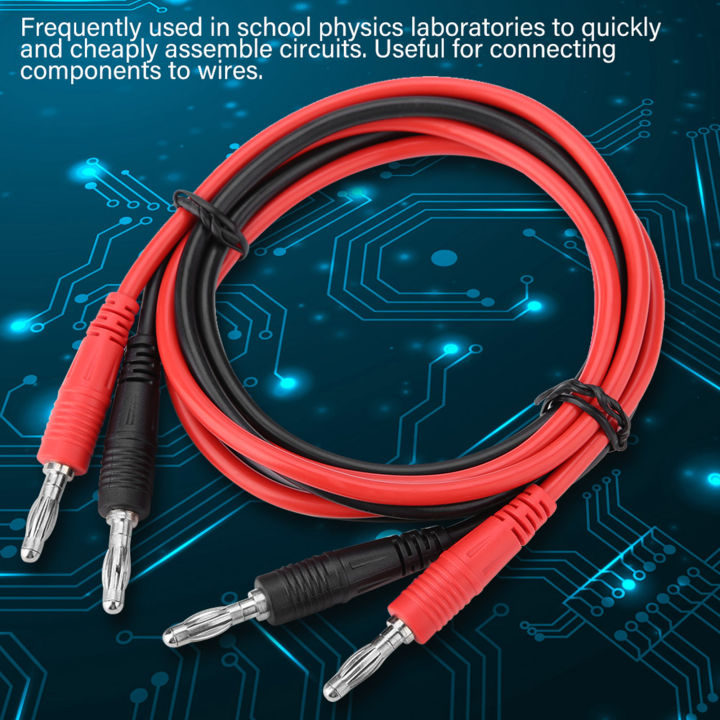 P1041 2Pcs 4mm Banana Plug to Banana Plug Test Cable Multimeter Testing ...
