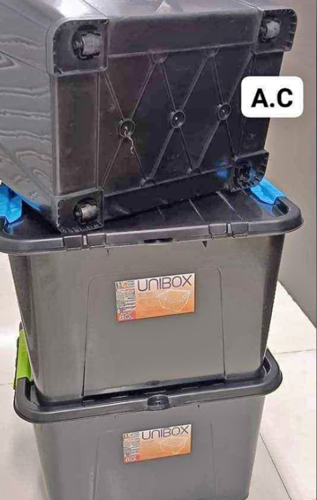 40LITERS 80LITERS 100LITERS MULTIPURPOSE BLACK STORAGE BOX WITH KEYHOLE ...