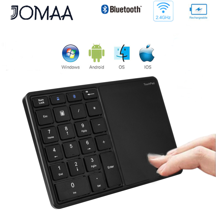 JOMAA 2.4G Bluetooth Wireless Numeric Keypad 22 Keys Digital Keyboard ...