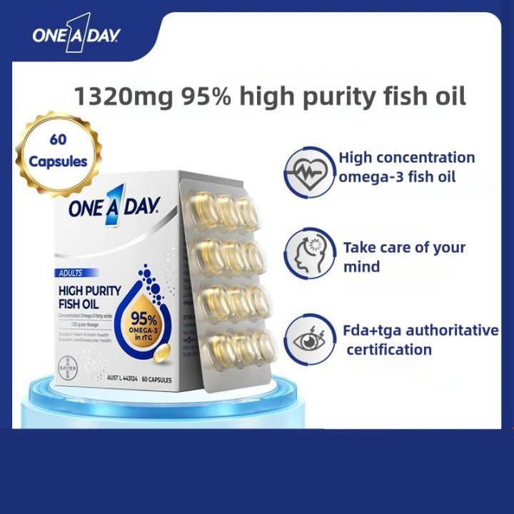 BAYER Fish Oil Capsules 60 Capsules High Concentration -3 Supports ...