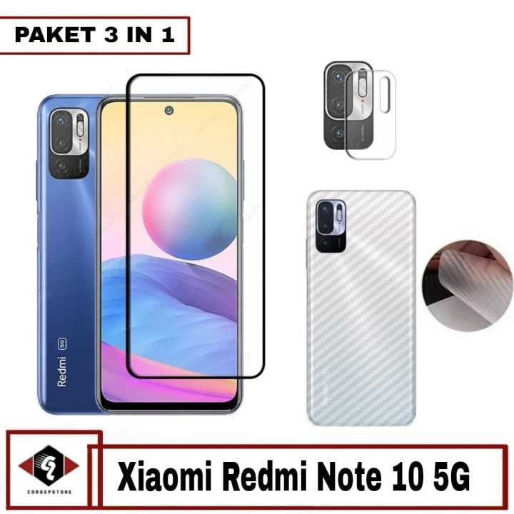 Promo Paket 3in-1 Tempered Glass Layar Xiaomi Redmi Note 10 5G 2021 ...