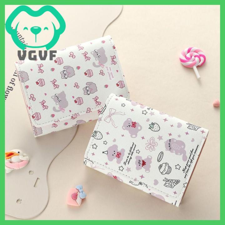 VGVF หนังพียู กระเป๋าสตางค์แบบสั้น คิตตี้สำหรับเด็ก การ์ตูนลายการ์ตูน ...