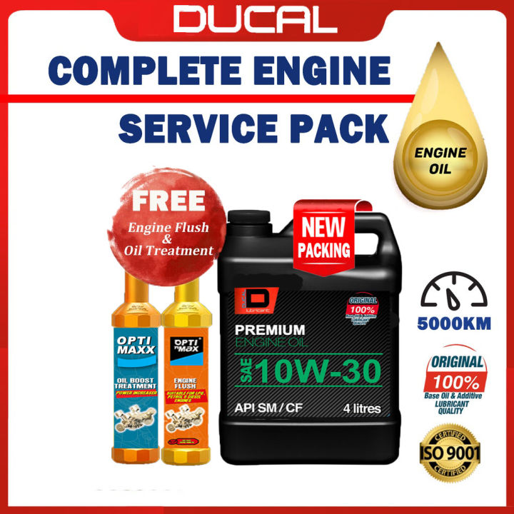 DUCAL ULTRA Engine Oil 10W30 API SN/CF 4 Litres ( FREE Oil Treatment ...
