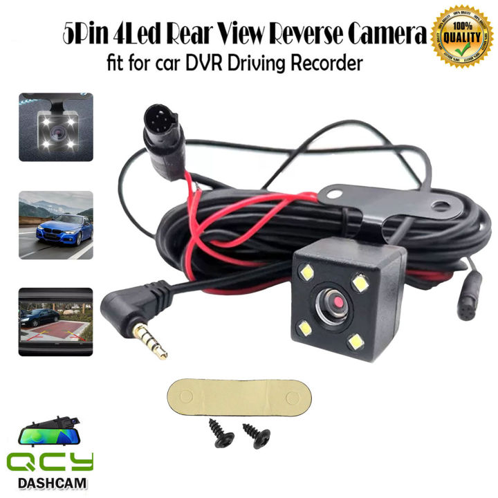 QCY 5pin 4 led Reverse backup camera for dashcam 170 degree Wide Angle ...