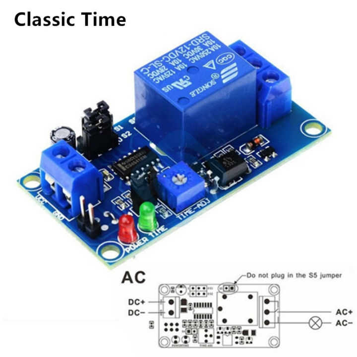 DC 12V Time Relay Module Normal Open Time Delay Relay Timing Timer ...