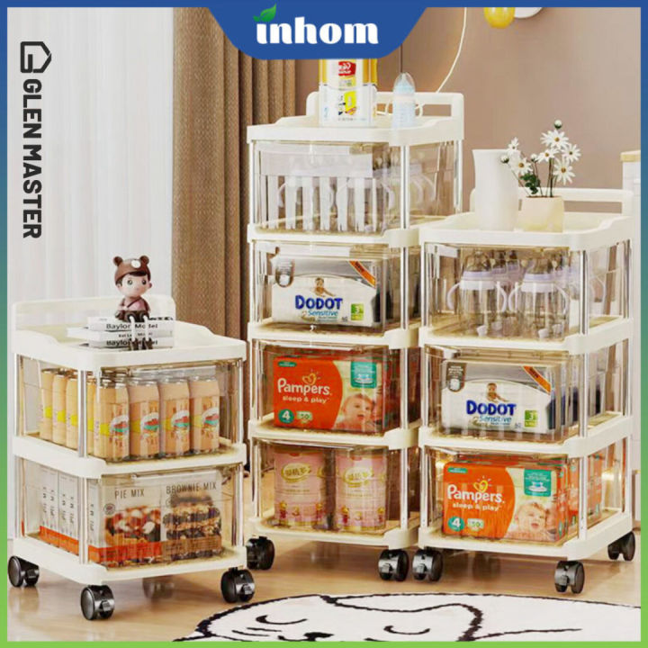 in hom 3/4/5 Layers Multipurpose Drawer Cabinet Storage Trolley ...