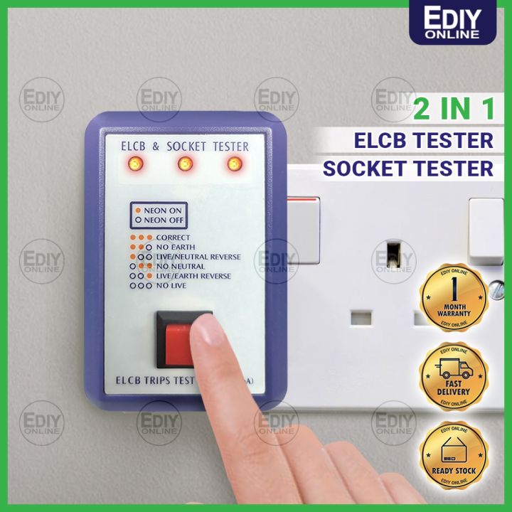 ELCB TRIPS & SOCKET TESTER TEST FOR POWER SUPPLY SAFETY SM-ES1630 13 ...