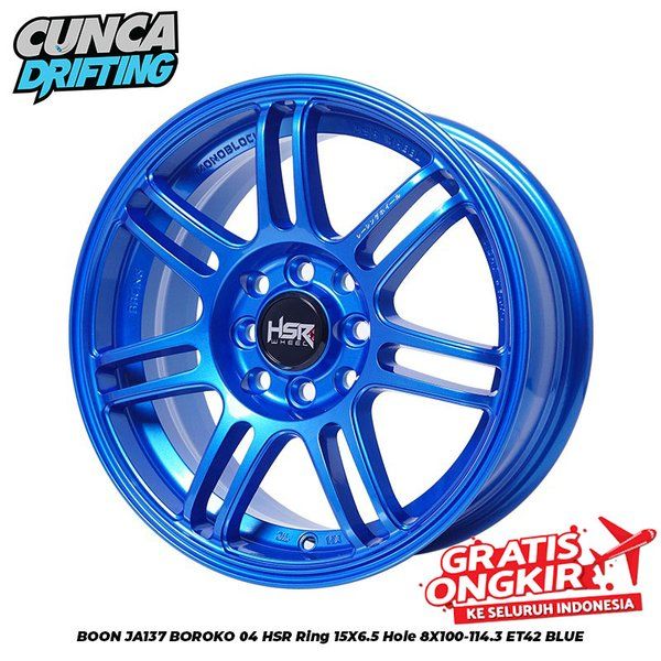 Velg Racing HSR Original R15 Lubang Baut 4 Velg Mobil Honda Accord, Cielo, Brio, City, Civic ...