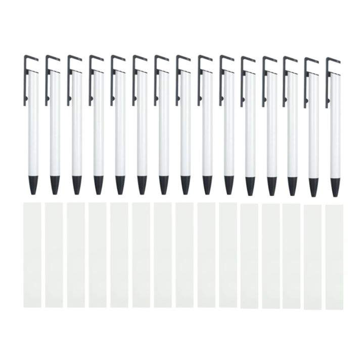 (SOUM) 15 Pcs Sublimation Pens Blank with Shrink Wrap Stand Ballpoint ...
