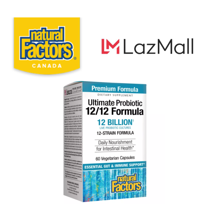 Natural Factors, Ultimate Probiotic, 12/12 Formula, 12 Billion, 60 ...