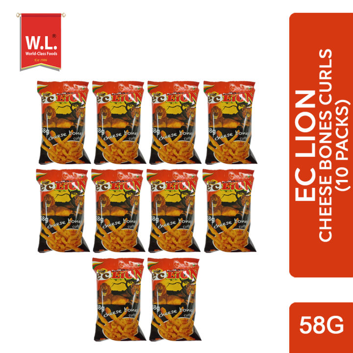 IWG WL FOODS EC Twin Lion Cheese Bones Curls 58g x 10's | Lazada PH