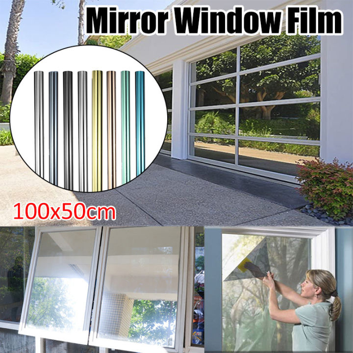 【100x50cm】(PET Film) Mirror Reflective One Way Daytime Privacy Window ...