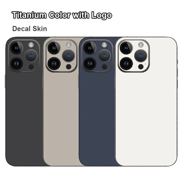 Titanium Color Decal Skin for iPhone 15 14 13 12 16 Pro Max Back Screen ...