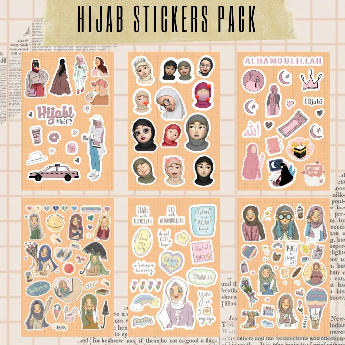 Hijab Girl Stickers / stiker muslimah/ stiker wanita hijabi/ hijabi ...