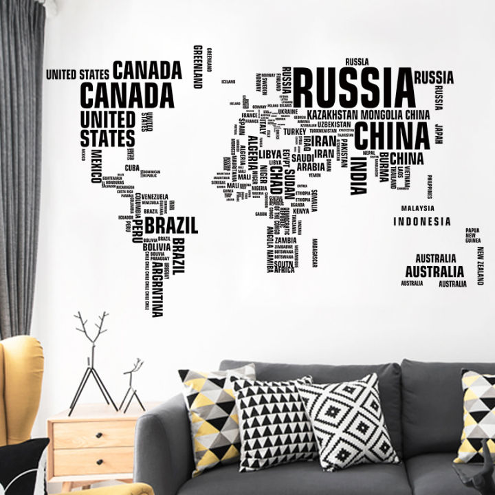 STIKER DINDING WALLSTIKER MOTIF PETA MAP DUNIA HIASAN DINDING vincess ...
