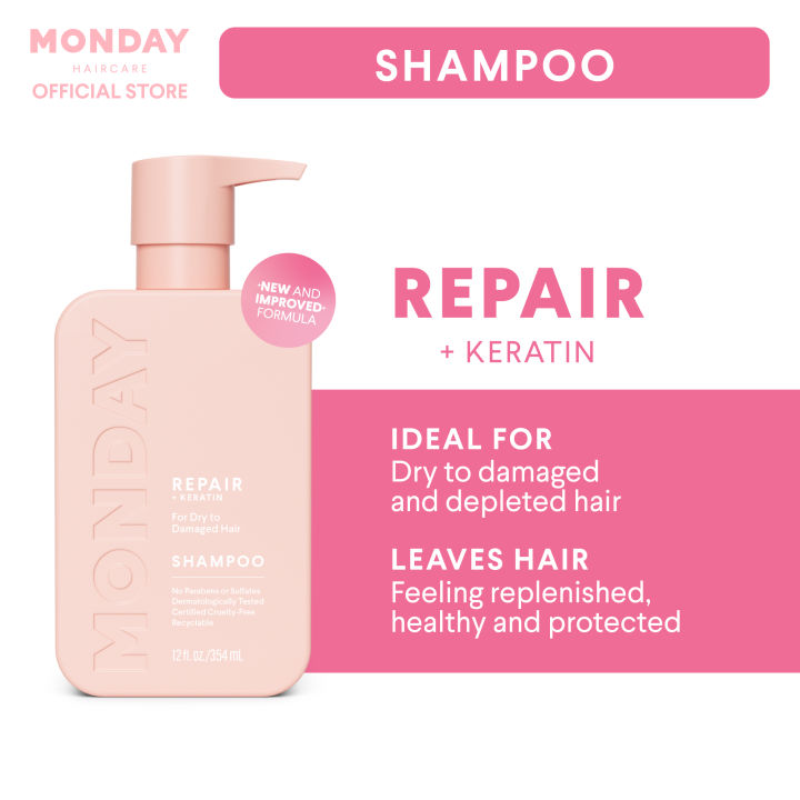 MONDAY Shampoo - REPAIR for Dry to Damaged and Depleted Hair 354 ml ...