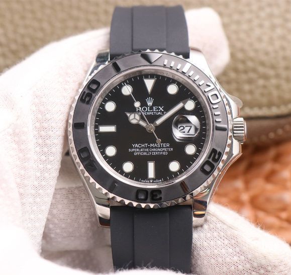 SILICON RUBBER ROLEX_YACH-MASTER AUTOMATIC WATCH FOR MEN WITH BOX | Lazada