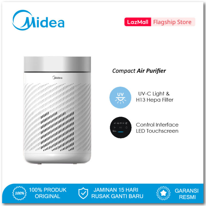 Midea Air Purifier with UV-C Light KJ250G-Z42 - Dilengkapi dengan LED UV dan H13 Hepa Filter ...