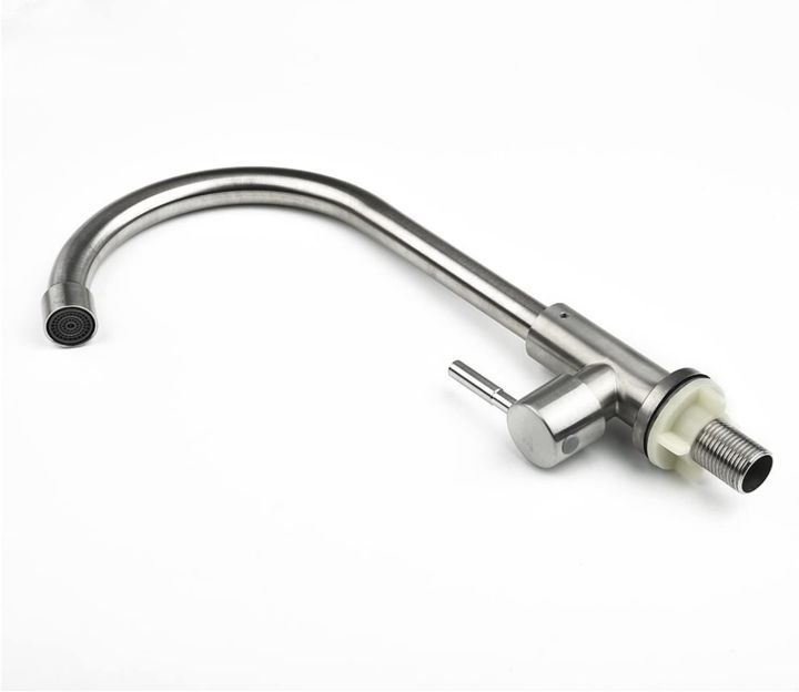 Kitchen Faucets Elbow Single Stainless Steel Sink Cold Water Bar ...