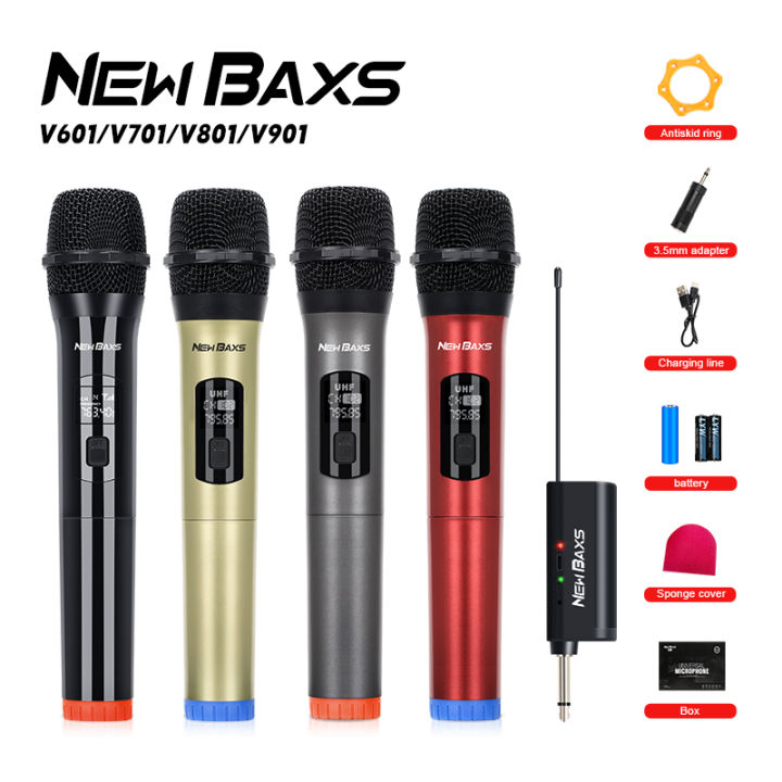 NEW BAXS Mic wireless 1 mic murah V601/V701/V801/V901 wireless microphones Mikrofon Nirkabel ...
