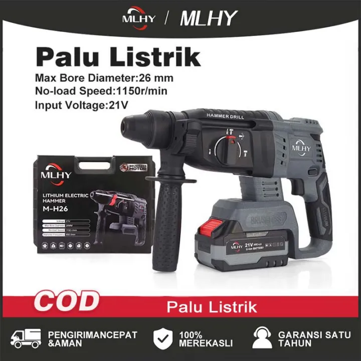 MLHY Hammer Drill Impact Palu cordless Mesin Bor Bobok Beton Dinding ...