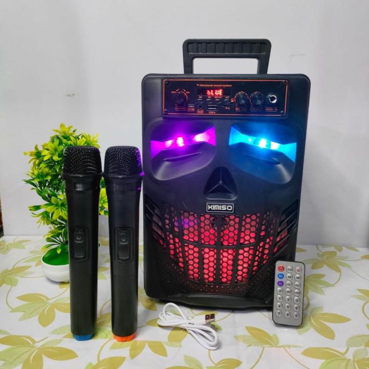 MKC KIMISO Speaker QS 7801 Free 2 Mic Wireless & Kabel Ukuran 8.8 ...