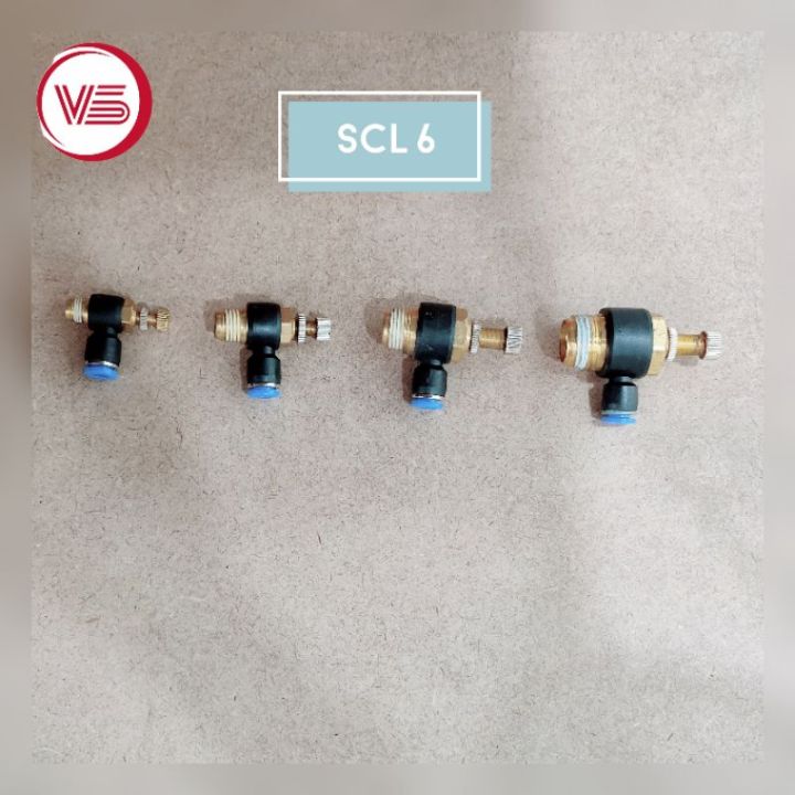 SCL Pneumatic Elbow Type Flow Control Speed Controller Fitting Push In ...
