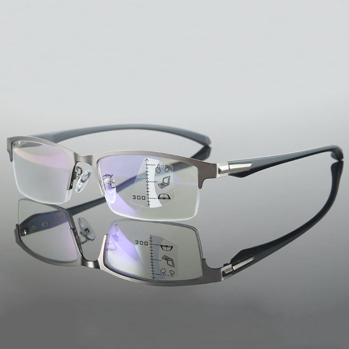 3 in 1 Anti Blue LIght Progressive Multifocal Reading glasses for Men ...