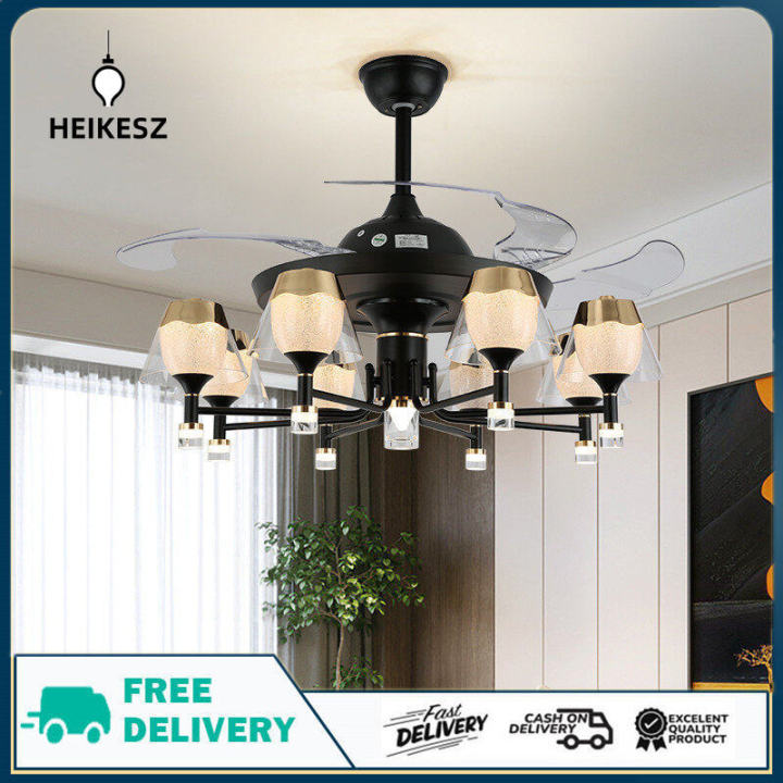 HEIKESZ Modern Minimalist Nordic Luxury 42-inch Ceiling Fan With Light ...