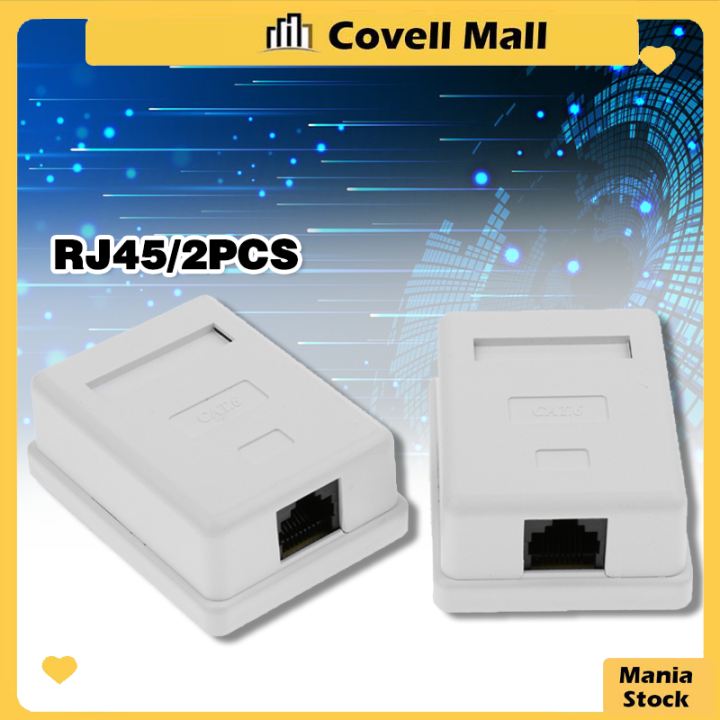2Pcs Single Port Desktop CAT6e Junction Box,Network Computer Cat6 ...