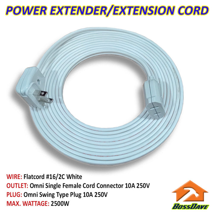Extension Cord Power Extender with Omni Single F-Cord Connector Length ...