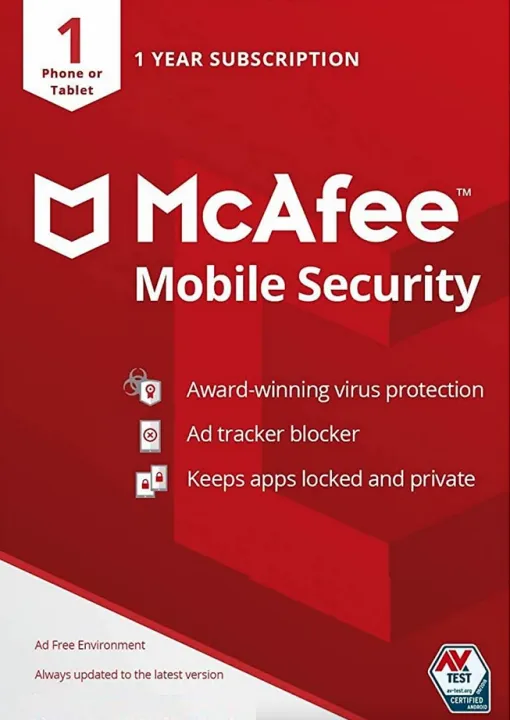 Mcafee Mobile Security - Protection for Andriod & IOS | 1Device 1Year ...